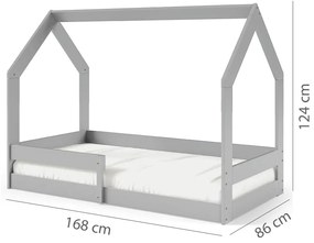 Jednolůžko dětská postel POLA | 80x160 cm | s roštem | šedá | UNI PROVEDENÍ