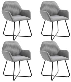 Jídelní židle 4 ks světle šedé textil 277094