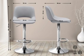 Barová židle Camden umělá kůže chromovaná konstrukce – šedá