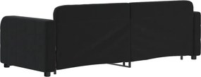 Válenda s přistýlkou a zásuvkami černá 80 x 200 cm samet 3196974