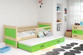 BMS Group Dětská postel s výsuvnou přistýlkou RICO borovice Velikost postele: 200x90 cm, Barva výplní: Růžová