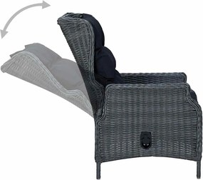 5dílný zahradní jídelní set tmavě šedý 3068782