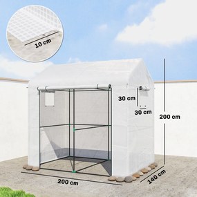 Outsunny PE zahradní skleník na balkon, zesílený kryt 135 g/m², ocelový rám, rolovací zip dveře, pro zeleninu, rostliny a květiny, vnitřní/venkovní, …