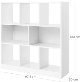 Knihovna Vasagle Aryan 100 cm bílá