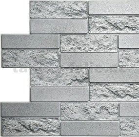 Obkladové panely 3D PVC TP10019927, cena za kus, rozměr 980 x 490 mm, pískovcový kámen šedý, GRACE