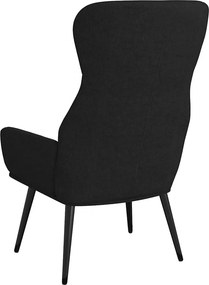 Relaxační křeslo se stoličkou černé textil 3097435