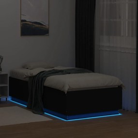 Rám postele s LED osvětlením černý 90 x 190 cm kompozitní dřevo 3209661