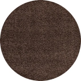 Hans Home | Kusový koberec Dream Shaggy 4000 Brown kruh - 120x120 (průměr) kruh