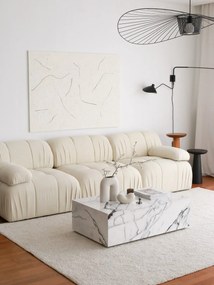 Atelier del Sofa 3-místná pohovka Soli 3 Seater - White, Bílá