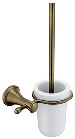 WC štětka v keramické nádobě, nástěnný držák v retro stylu staromosaz NIMCO LADA LA 19094KU-65