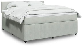 Box spring postel s matrací světle šedá 180x200 cm samet 3287800