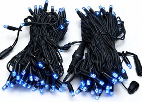 Easy Fix LED světelný řetěz, 20 m, venkovní, modrá, 120 diod, černý kabel, IP67