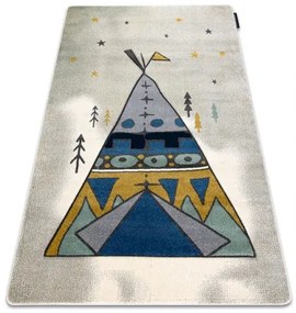 Dětský kusový koberec PETIT Indiánské Teepee šedý Rozměr: 200x290 cm