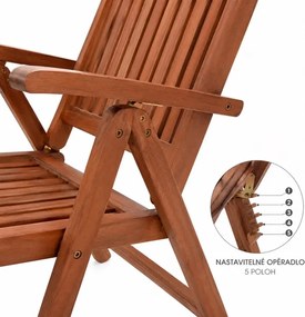 Zahradní dřevěná křesla Verdan 2 ks - eukalyptus