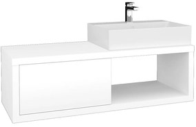Dřevojas Koupelnová skříň STORM SZZO 120 (umyvadlo Kube) Varianta: M01 Bílá mat / M01 Bílá mat / Pravé