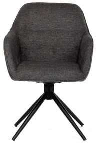 Jídelní konferenční židle tmavě šedá černé kovové nohy otočný mechanismus HC-536 GREY2