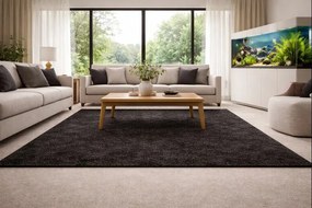 Vopi, Kusový koberec Eton černý 78 čtverec, 60x60, černá, chodba / předsíň