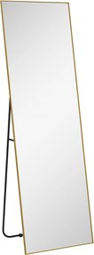 HOMCOM Velké obdélníkové zrcadlo ve full-length provedení, 50 x 160 cm - stojací, na stěnu nebo opřené o zeď - do ložnice, obývacího pokoje a šatny, z