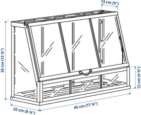 ÅKERBÄR Skleník, vn./venkovní/bílá, 45 cm