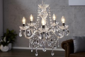 Noble Home Závěsný lustr Diamo, 5ti ramenný, čirý