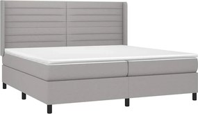 Box spring postel s matrací světle šedá 200 x 200 cm textil 3131537