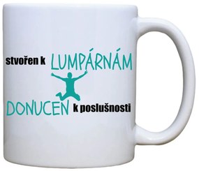 Super plecháček Keramický hrnek s potiskem Stvořen k lumpárnám Objem a motiv: 320 ml bílý uvnitř