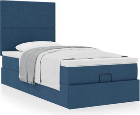 Osmanský postel s matrací modrá 100x200 cm textil 3313056