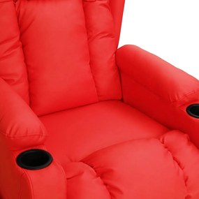 Masážní křeslo červené umělá kůže 339080
