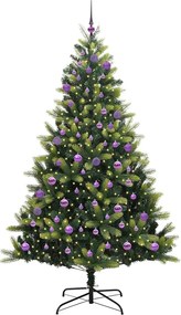Umělý skládací vánoční stromeček 300 LED Zelená 240 cm PVC a PE 3396015