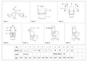 Dalenor Kancelářské křeslo Smart HB, textil, červená