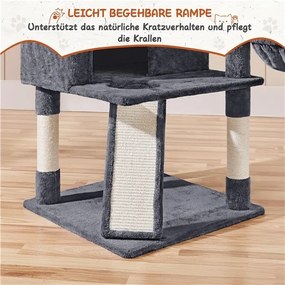 Kočičí nábytek se škrabadlem Yaheetech – tmavě šedá, 55,5 cm (délka) × 55,5 cm (šířka) × 194 cm (výška), 194 cm (265926531864)