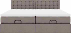 Osmanský rám postele s matrací taupe 180x200cm textil 3312040