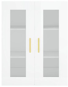 Skříň highboard lesklá bílá 69,5 x 34 x 180 cm kompozitní dřevo,  3198267