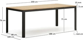 Zahradní jídelní stůl 100x200 cm Bona – Kave Home