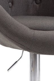 Barová židle London V2 látka chromovaná konstrukce – tmavě šedá