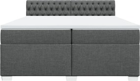 Box spring postel s matrací tmavě šedá 200x200 cm textil 3288303
