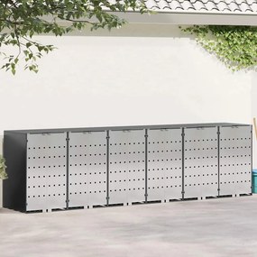Úložný box na 3 popelnice Nerezová ocel Antracit 3394782