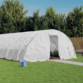Skleník s ocelovým rámem bílý 120 m² 24 x 5 x 2,3 m 3188104