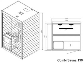 Sanotechnik - Twincombi - Sauna pre 2 osoby (Je nám líto, ale sauna je vyprodána, dodavatel očekává její naskladnění cca v polovině 4/2025)