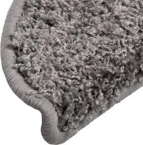 Schodové rohože 15 ks 56 x 17 x 3 cm šedé, půlkulaté 133892