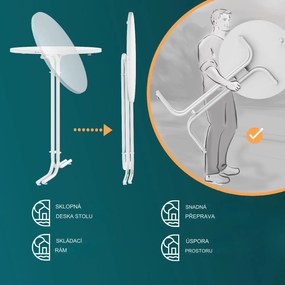 Deuba Skládací barový stůl Ø70 cm - bílý