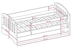 Ourbaby Classic Greyhead postel + úložný prostor 160x80 cm bílá