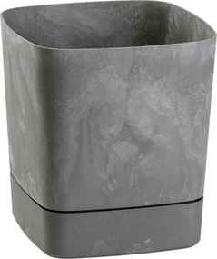 Plastový květináč s podmiskou Cubi 16x16 cm - výběr z 6 provedení