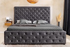 Designová postel Laney Chesterfield 180 x 200 cm šedý samet