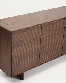 Tmavě hnědá komoda v dekoru ořechu 194,5x78x45 cm Norlen – Kave Home