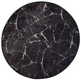 Kulatý koberec Black Marble 140 cm černý