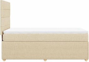 Box spring postel s matrací krémová 90x200 cm textil 3291944