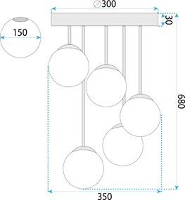 Toolight Rea, LAMP APP1818-5CPR GOLD, OSW-00668
