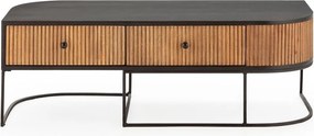 Konferenční stolek z mangového dřeva v přírodní barvě 60x120 cm Curve – MOME