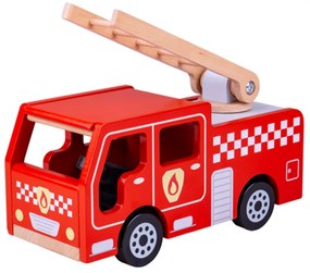Bigjigs Toys Dřevěné hasičské auto